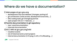 cauldron-2022-docs-bof at gcc cauldron in 2022 | PPT