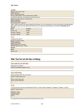 Cau lenh truy van sql | PDF