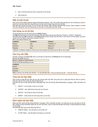 Cau lenh truy van sql | PDF