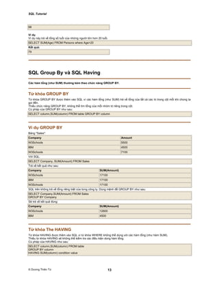 Cau lenh truy_van_sql | PDF