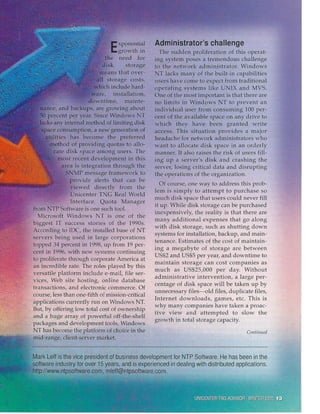 Article on CA UNICENTER TNG and Windows NT Quota Manager integation | PDF