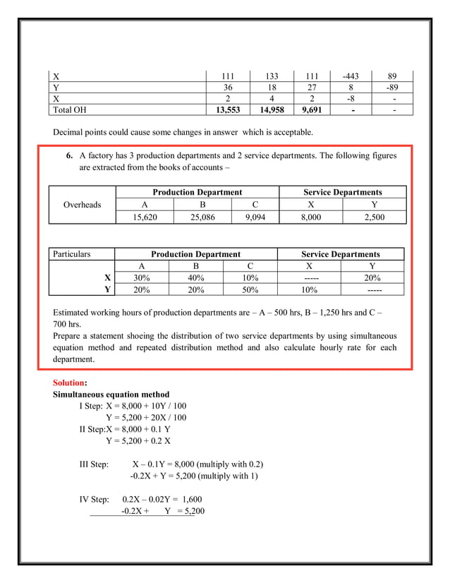 Cost Accounting: Overhead Problems and Solutions | PDF | Business Accounting & Finance | Business
