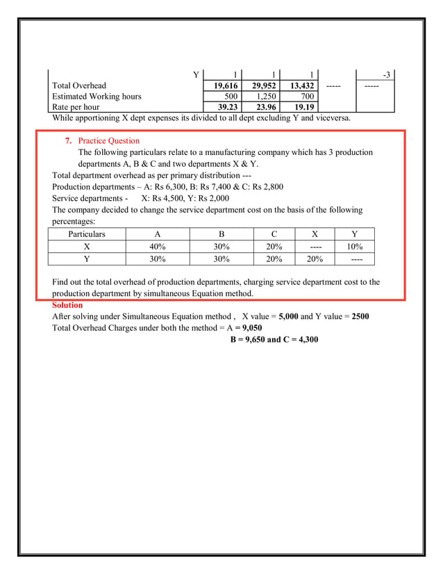 Cost Accounting: Overhead Problems and Solutions | PDF | Business Accounting & Finance | Business