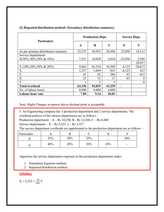 Cost Accounting: Overhead Problems and Solutions | PDF