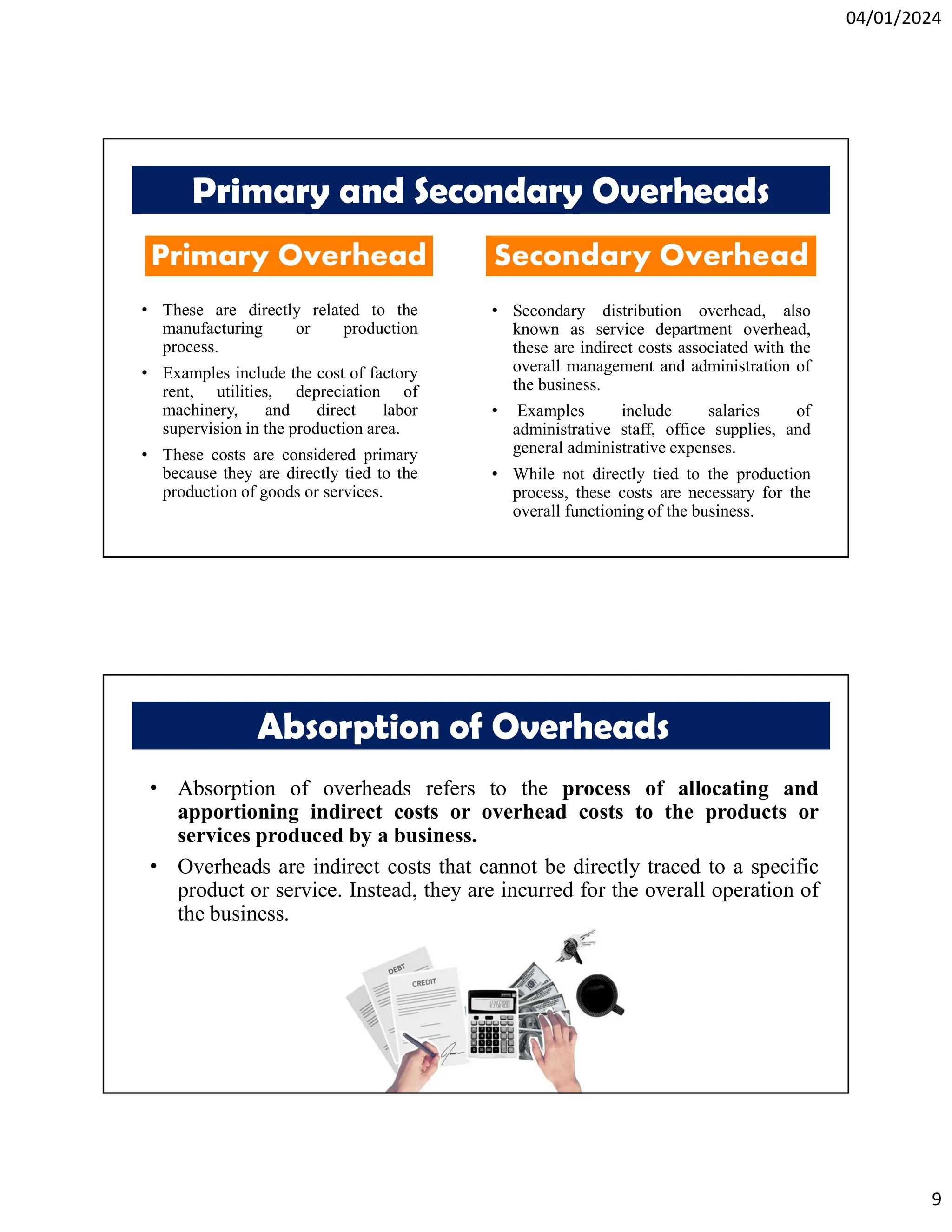Cost Accounting: Unit-4 - Overheads Theory | PDF