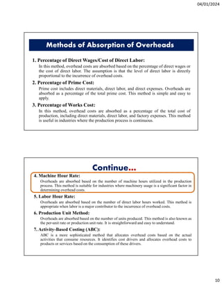 Cost Accounting: Unit-4 - Overheads Theory | PDF