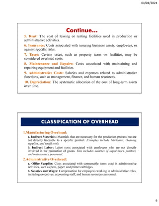 Cost Accounting: Unit-4 - Overheads Theory | PDF