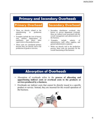 Cost Accounting: Unit-4 - Overheads Theory | PDF