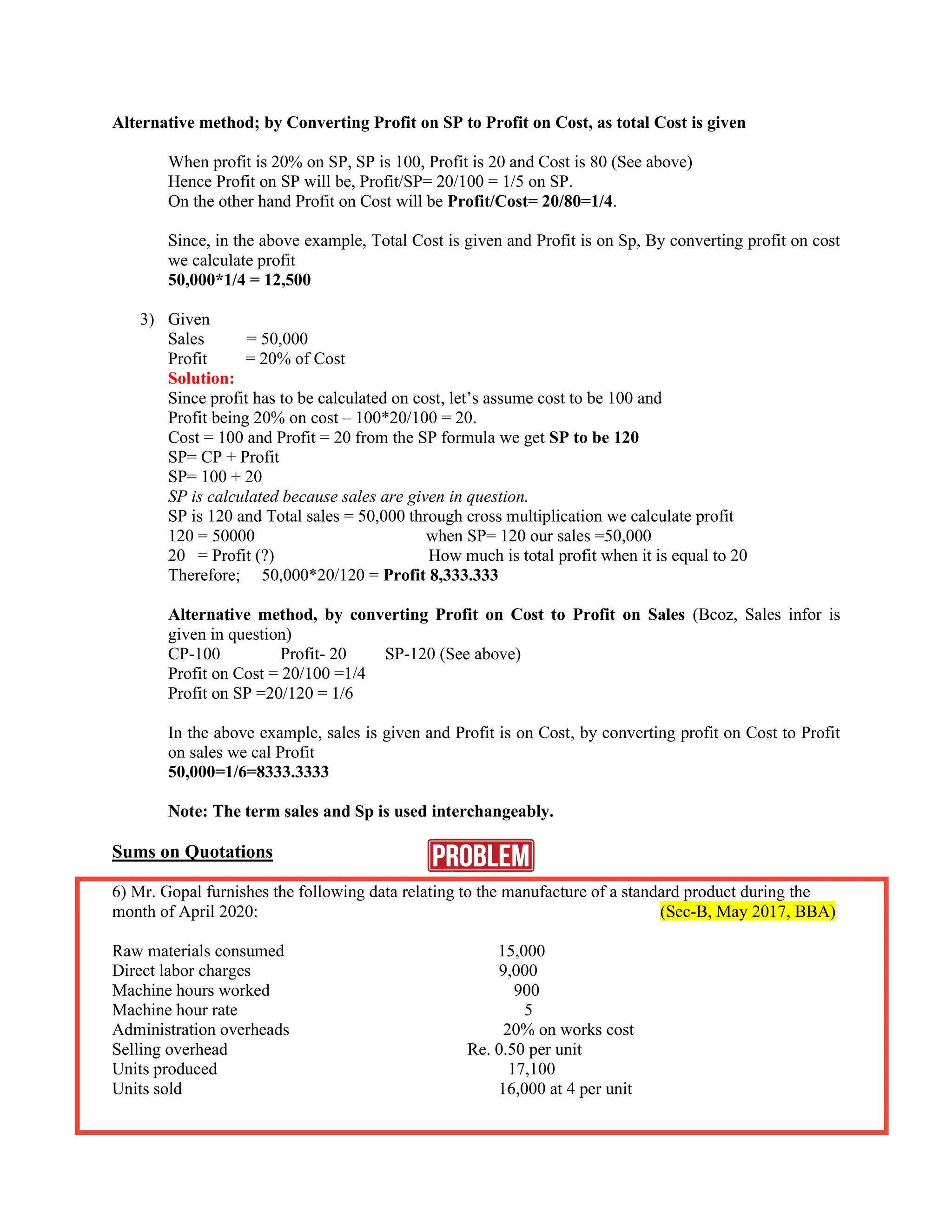 Cost Accounting: Unit-5 Cost Sheet Questions & Answers | PDF