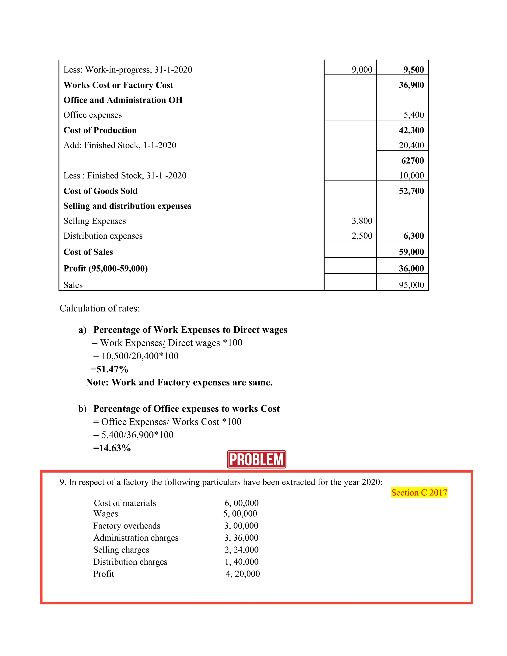 Cost Accounting: Unit-5 Cost Sheet Questions & Answers | PDF