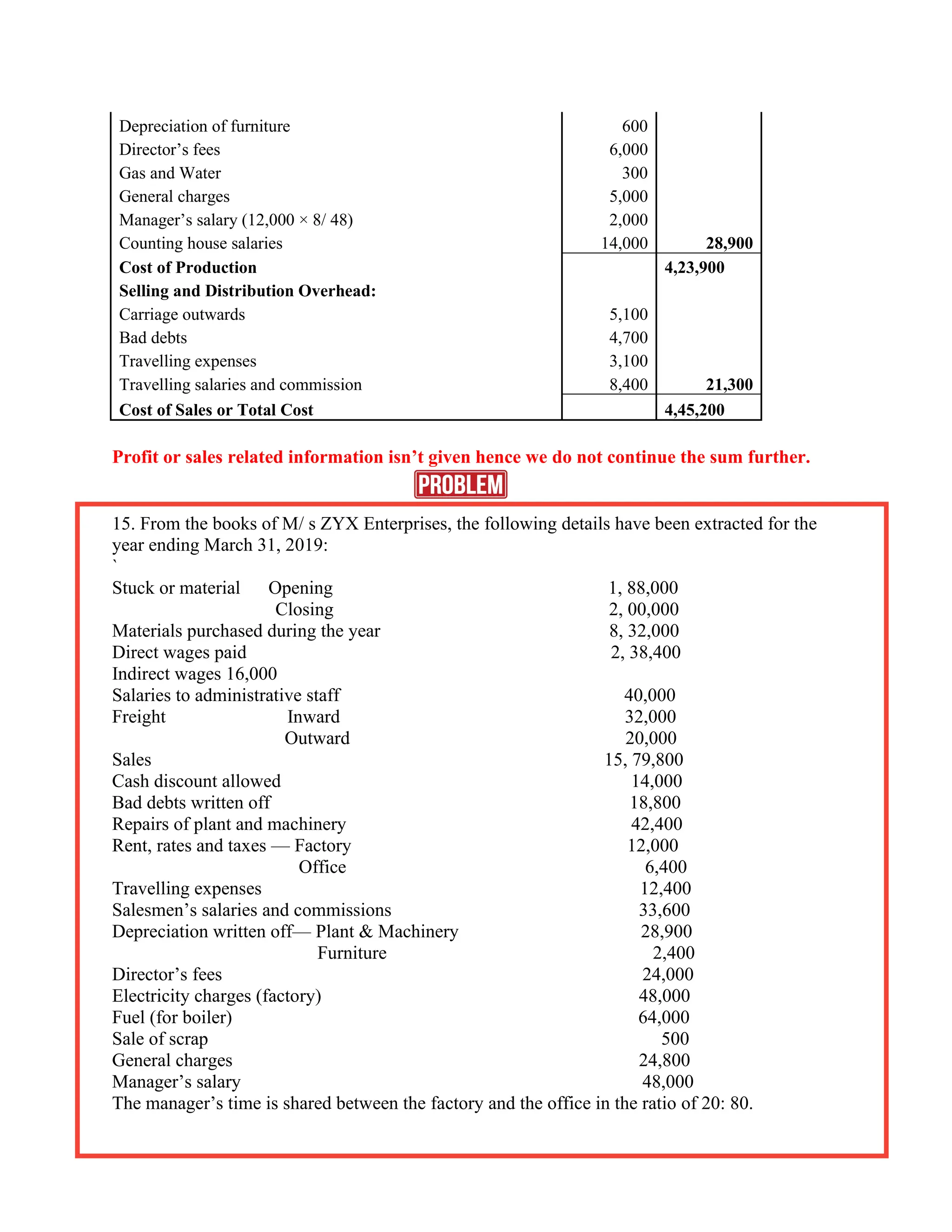 Cost Accounting: Unit-5 Cost Sheet Questions & Answers | PDF