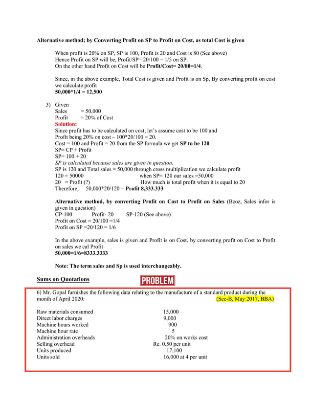 Cost Accounting: Unit-5 Cost Sheet Questions & Answers | PDF