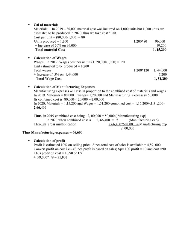 Cost Accounting: Unit-5 Cost Sheet Questions & Answers | PDF