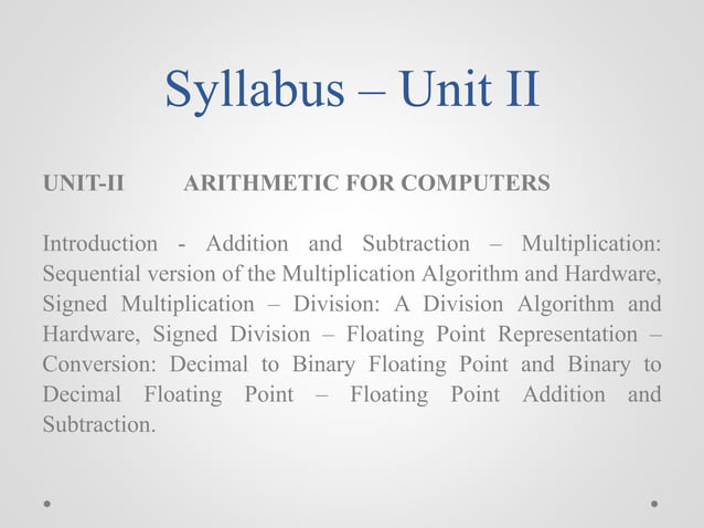 Computer Architecture | PPT