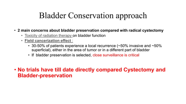 CA URINARY BLADDER - STAGING & MANAGMENT.pptx | Cancer | Diseases and ...