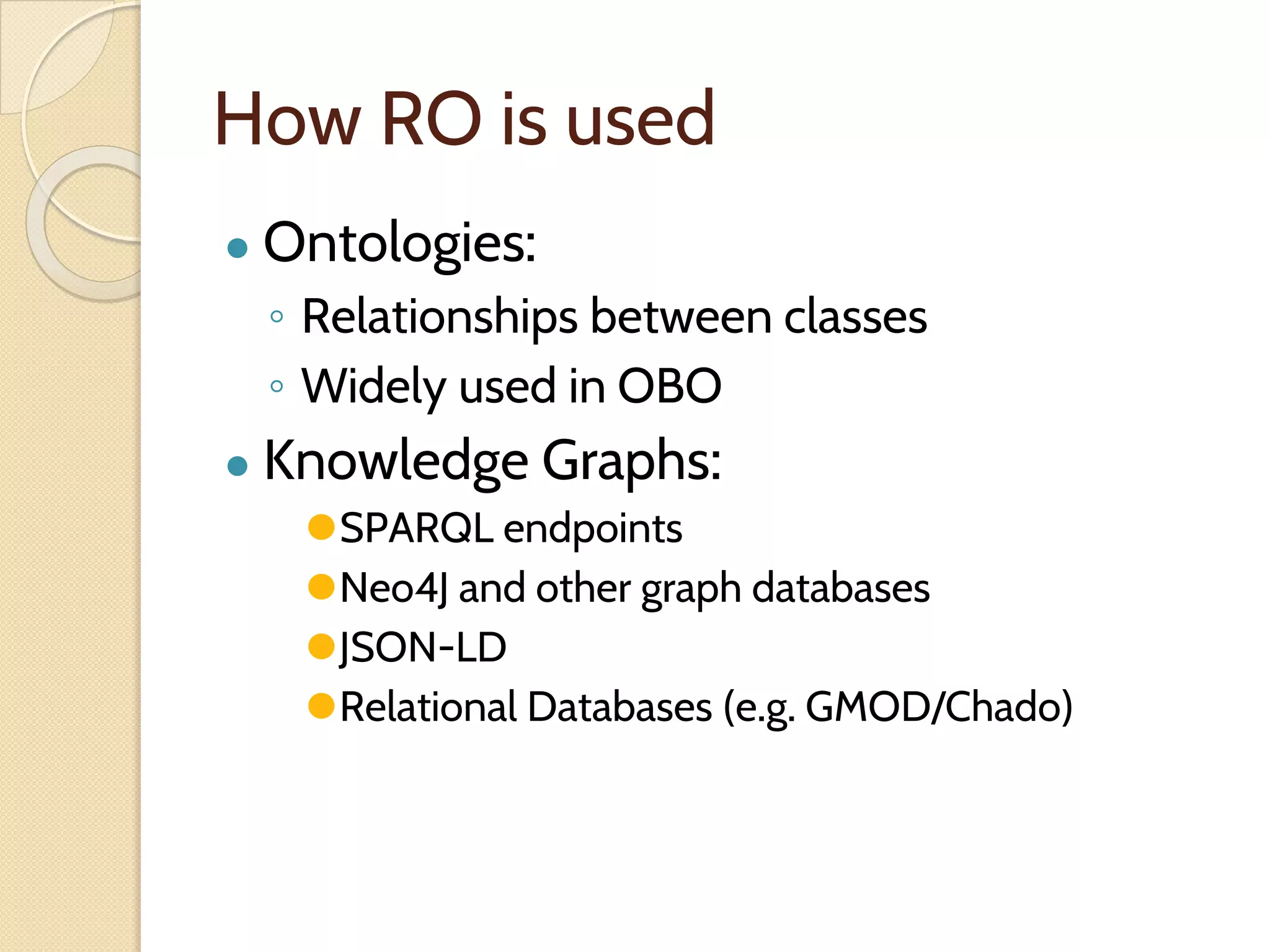 Causal reasoning using the Relation Ontology | PPTX | Databases | Computer Software and Applications