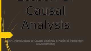 Causal analysis | PPT