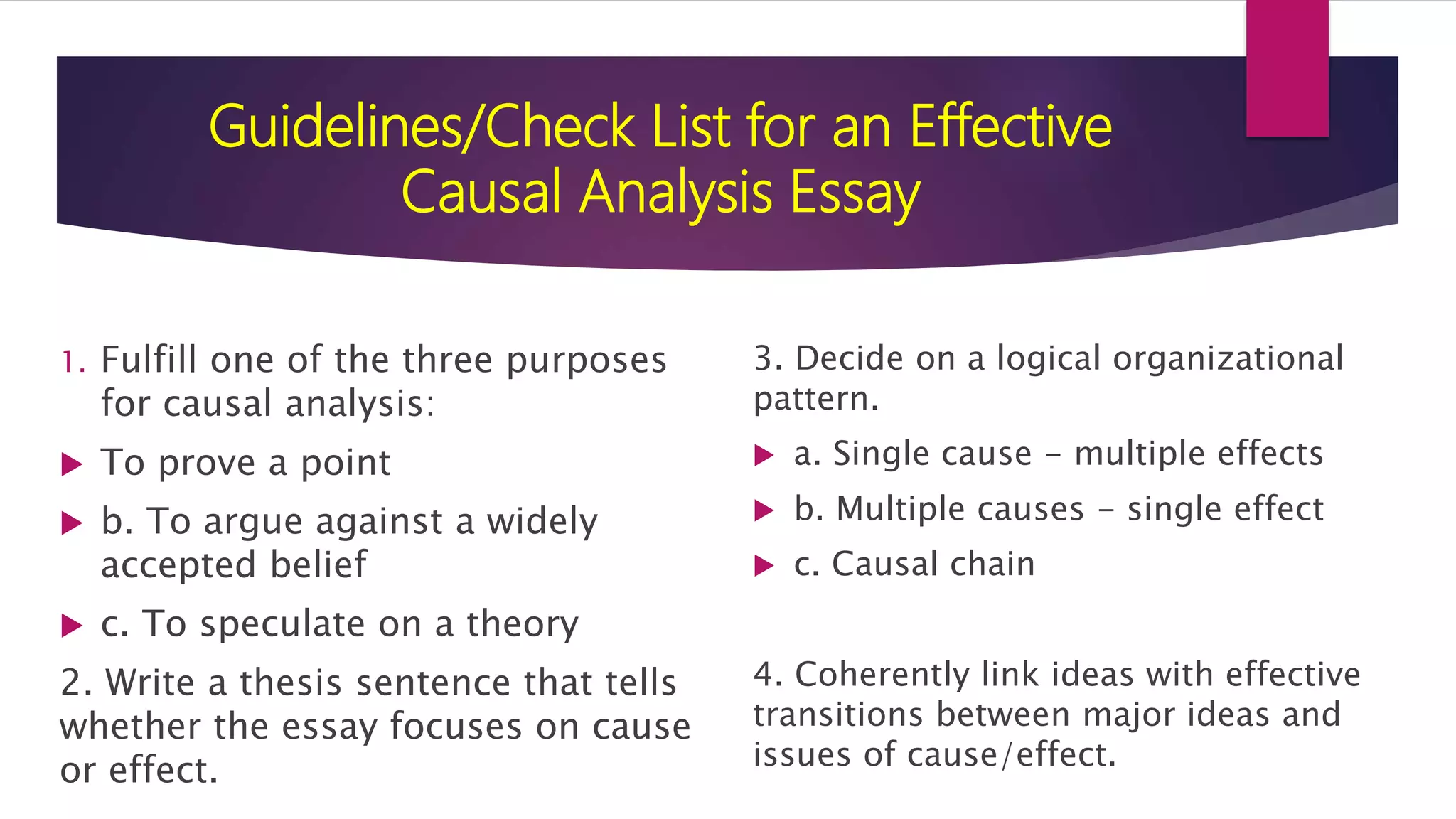 Causal Analysis Essay | PPTX