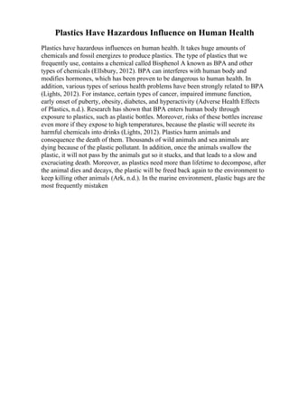 Causal Analysis Essay Sample | PDF