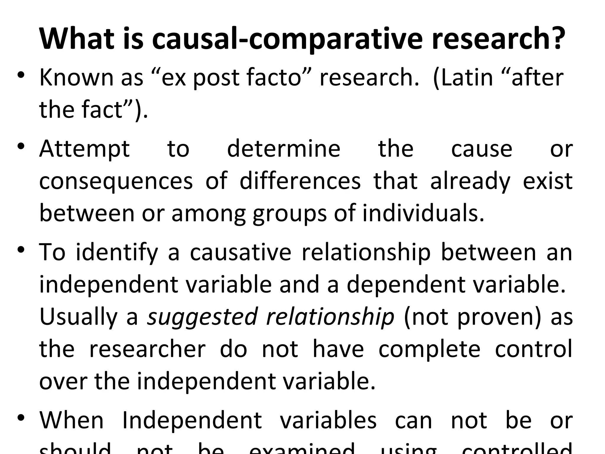 Causal comparative research | PPT