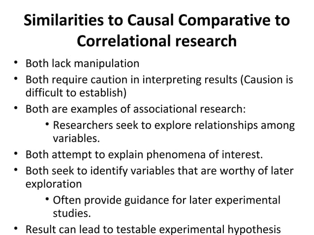 Causal comparative research | PPT | Educational Assessment | Education