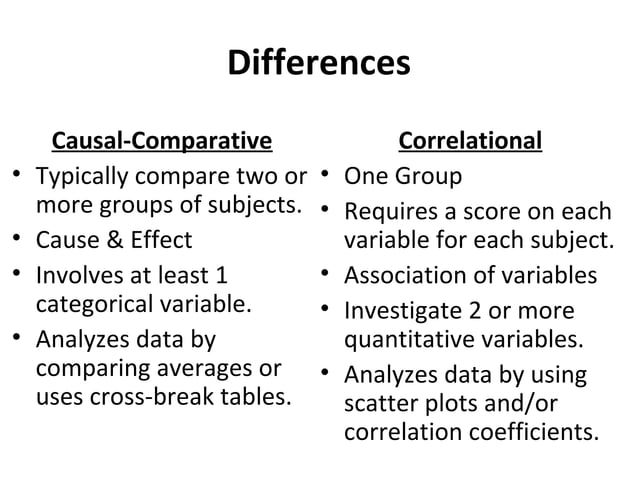 Causal comparative research | PPT | Educational Assessment | Education