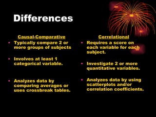 causal comparative research and its kinds | PPT
