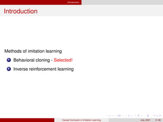 Causal Confusion in Imitation Learning | PPT