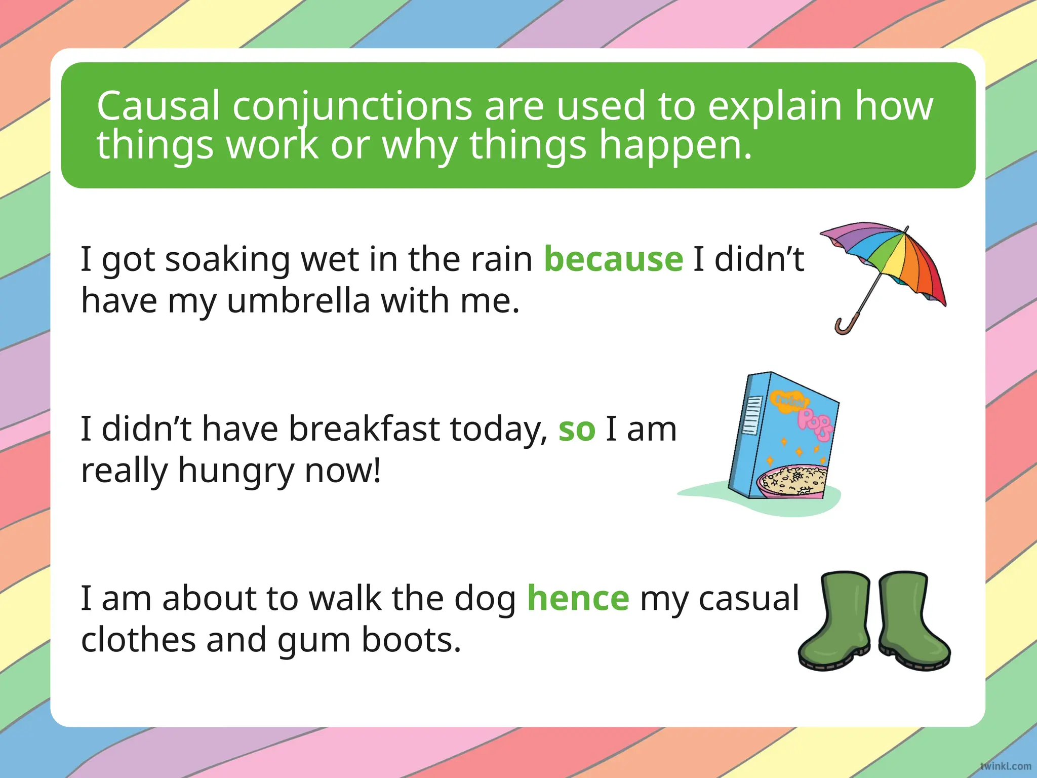 Causal Conjunctions for writing -students IGCSE | PPTX