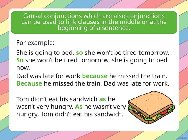 Causal Conjunctions for writing -students IGCSE | PPTX