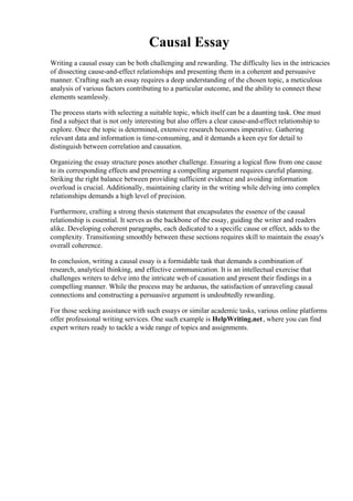Causal Essay | PDF