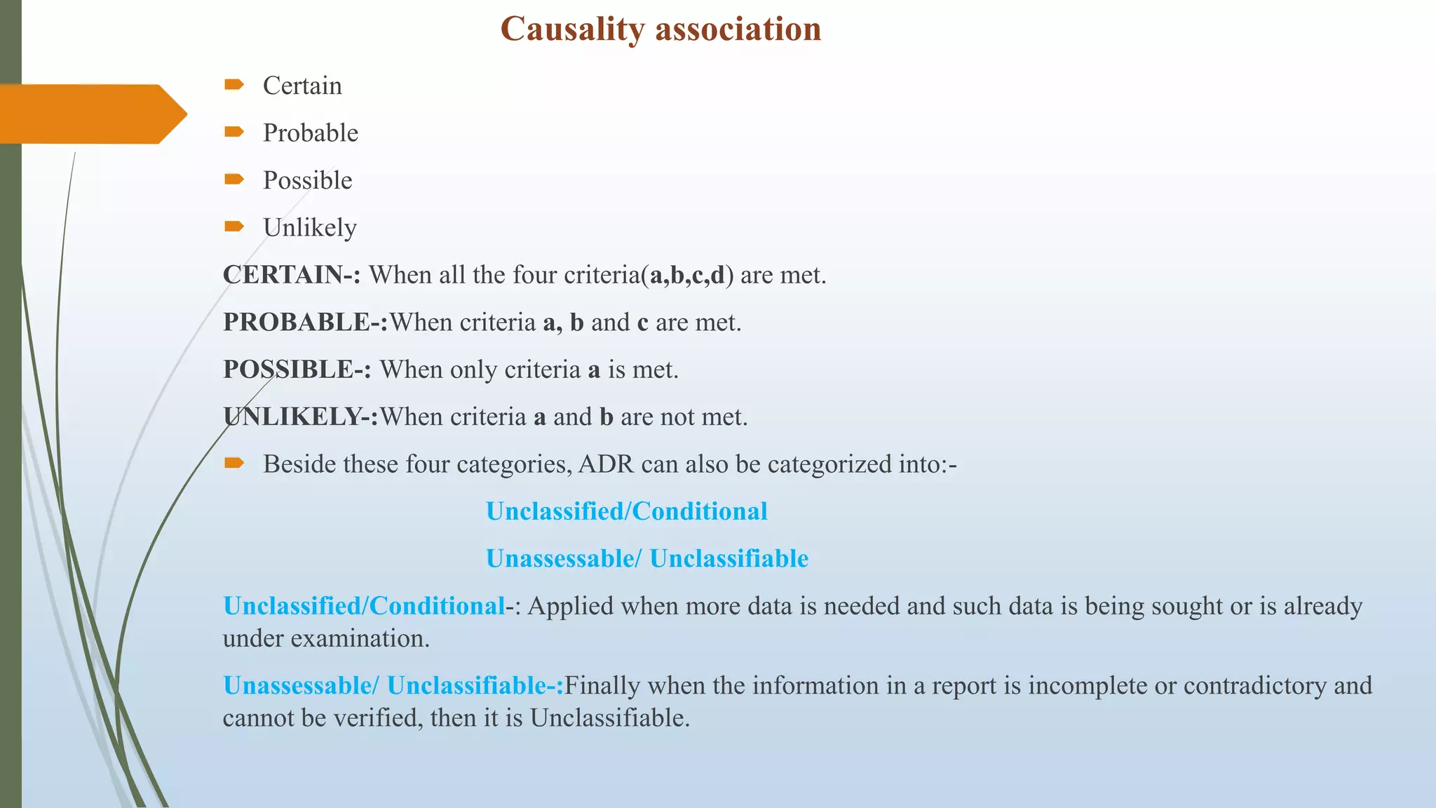Causality assessment,methods,pharmacovigilance | PPTX