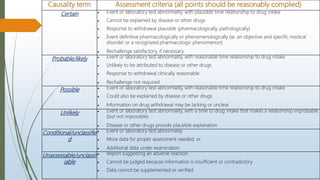 Causality assessment,methods,pharmacovigilance | PPTX
