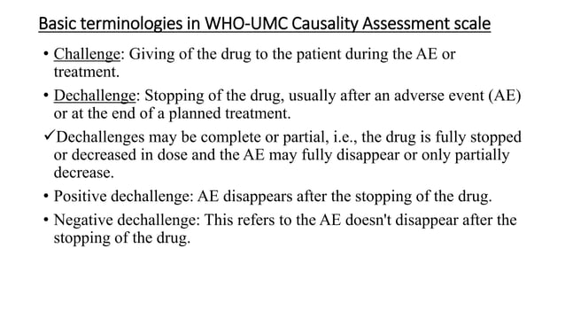 Causality assessment scale | PPTX | Pharmaceutical Drugs | Medical Health