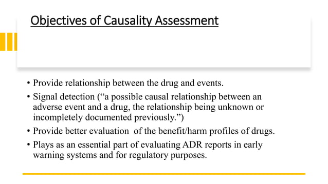 Causality assessment scale | PPTX | Pharmaceutical Drugs | Medical Health
