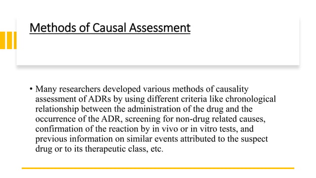 Causality assessment scale | PPTX | Pharmaceutical Drugs | Medical Health