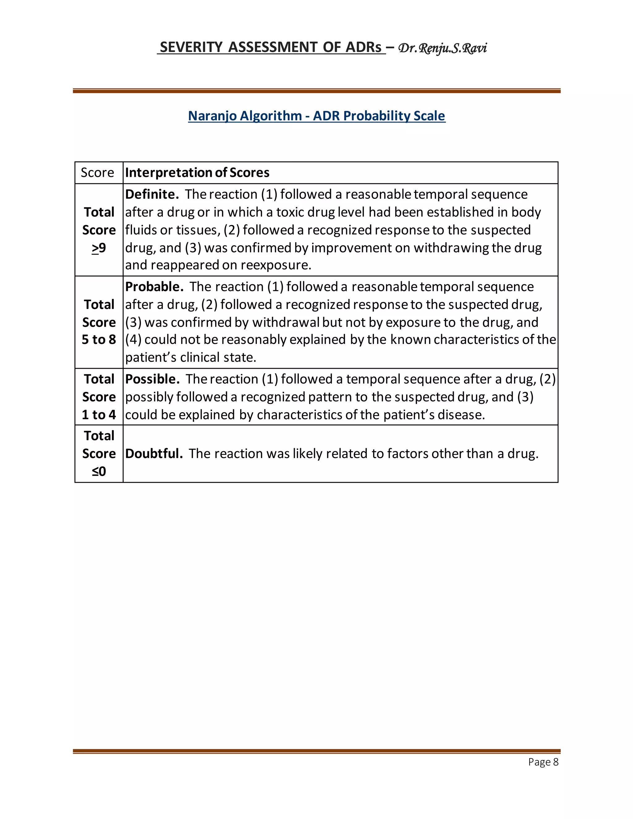 Causality assessment scales | DOCX