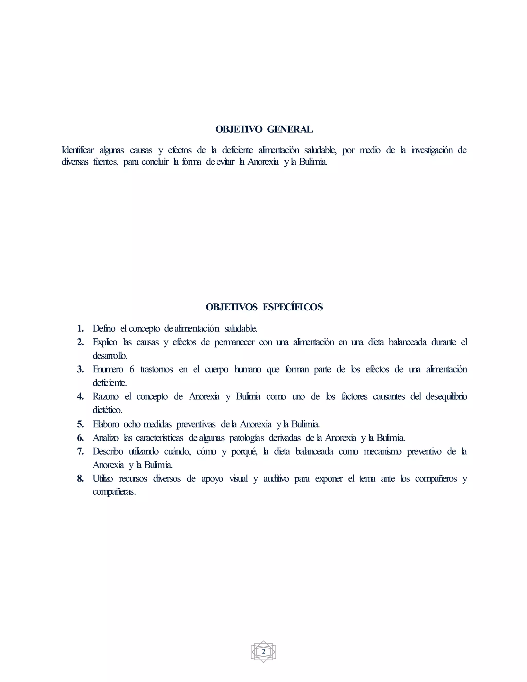 Causas y efectos de una mala alimentacion | DOCX