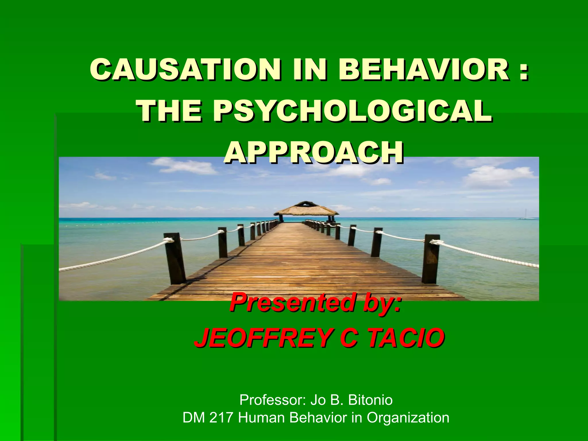 Causation in behavior1 | PPT