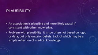 Causation in epidemiology | PPTX