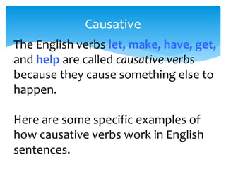 causative from in English with examples | PPTX