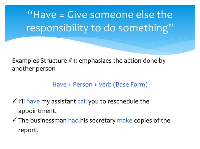 causative from in English with examples | PPT