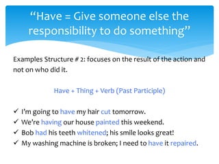 causative from in English with examples | PPTX