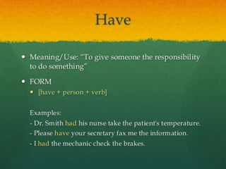 Causative Verbs (English Structure) | PPT