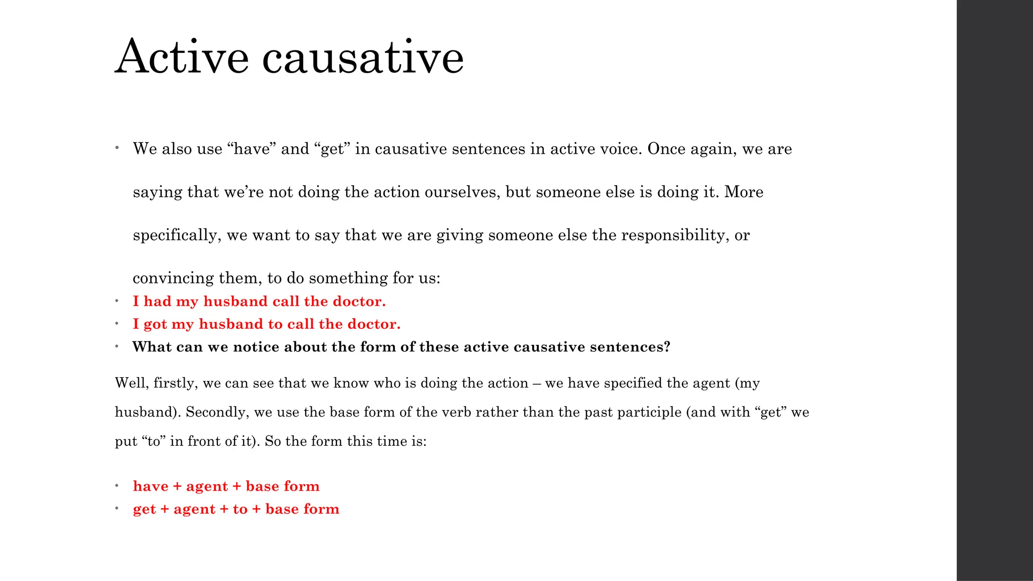 causative form in advanced English power point by Sarab | PPTX