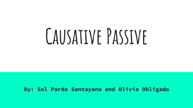 Causative passive | PDF
