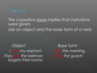 Causatives 2° modelo | PPT