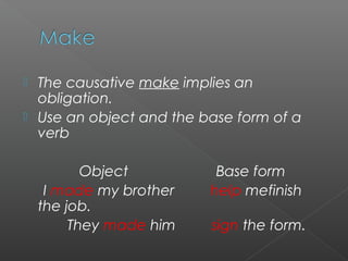 Causatives 2° modelo | PPT