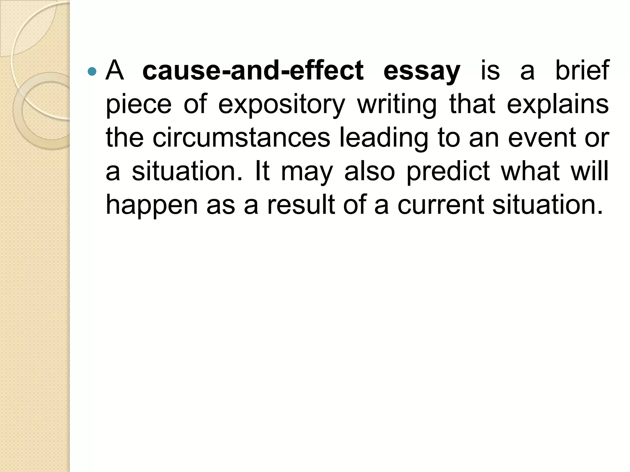 Cause and-Effect Essay Writing | PPTX