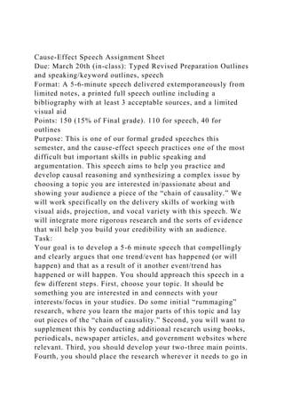 Cause-Effect Speech Assignment SheetDue March 20th (in-class) .docx